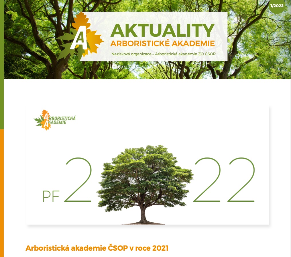 Aktuality Arboristické akademie - 1/2022 - Arboristická akademie